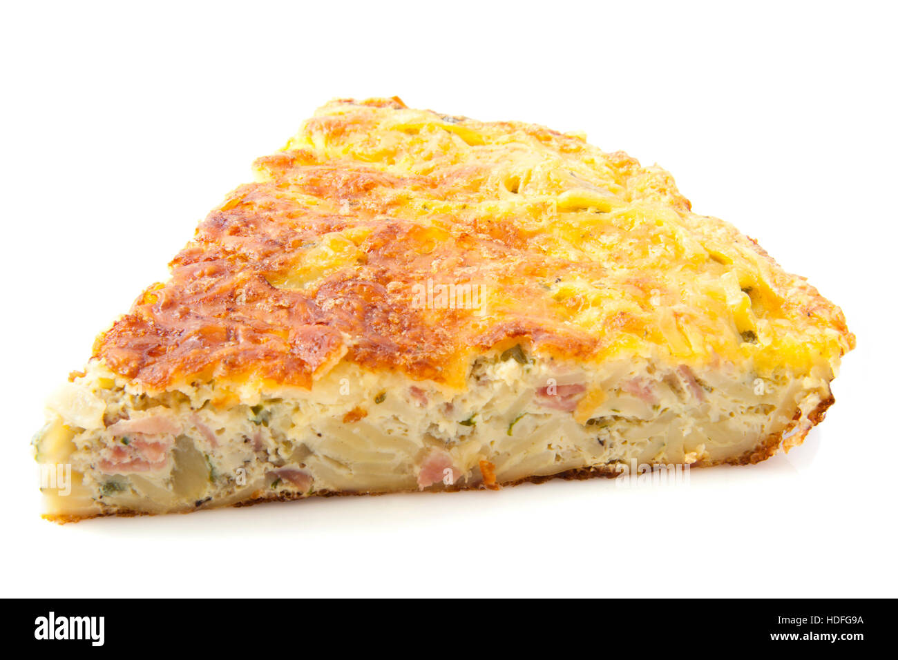 Slice tasty fresh omelet isolated over white Stock Photo - Alamy