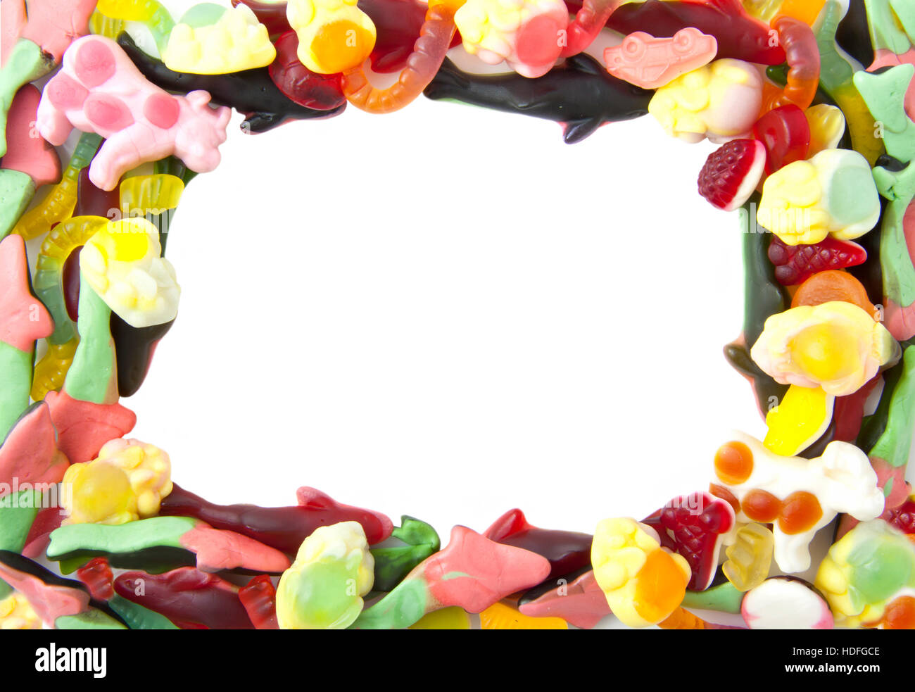 different kind of colorful candy can be used as frame Stock Photo - Alamy