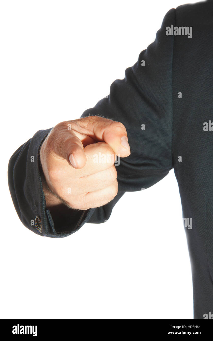 Hand pointing in your direction on a white background Stock Photo - Alamy