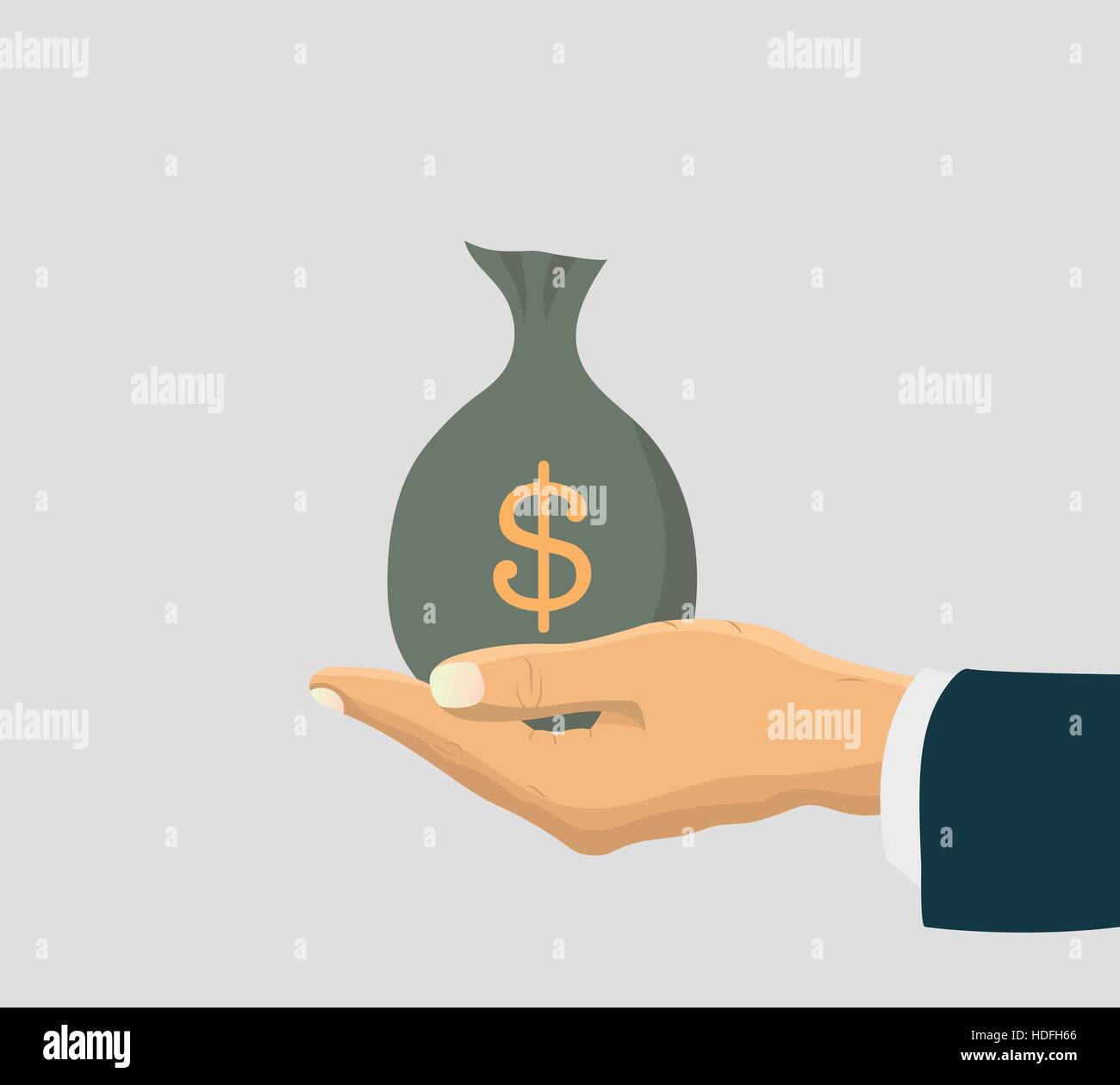 Human hand and money bag Stock Vector Image & Art - Alamy