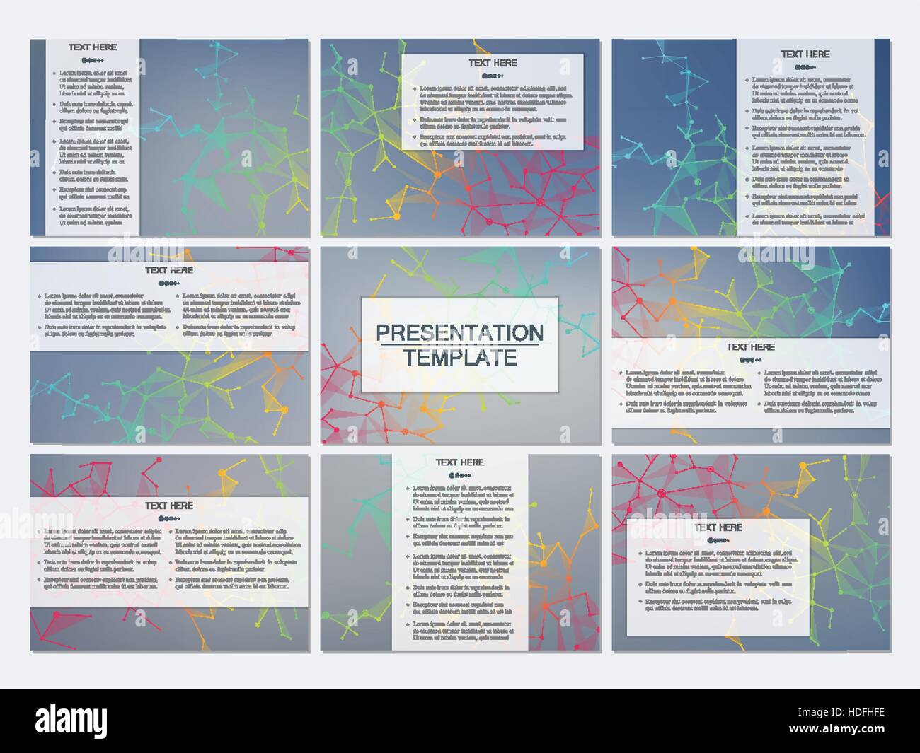 Set of modern business presentation templates in A4 size. Abstract ...
