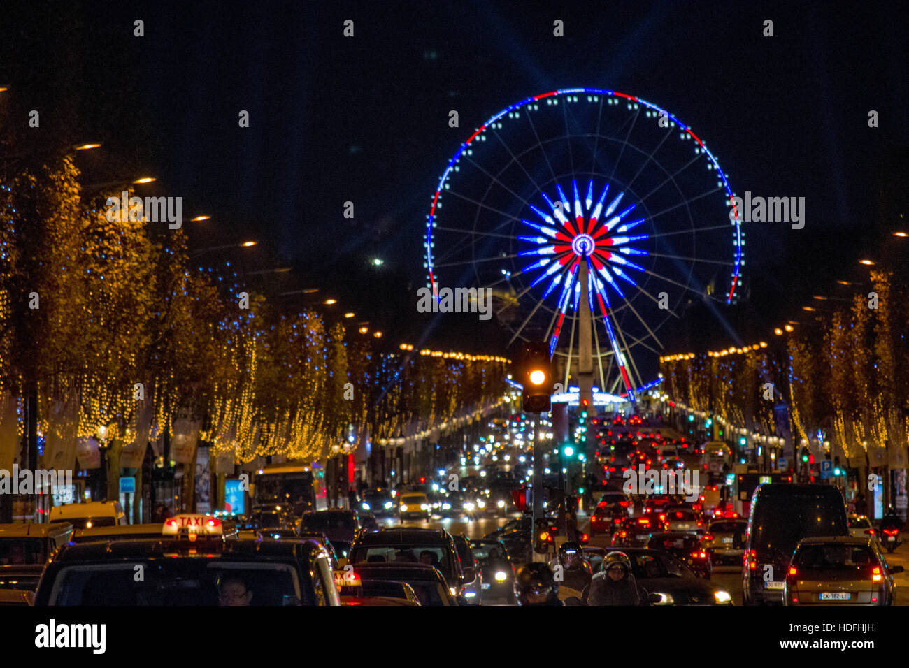 Champs Elysees decorated by Christmas Stock Photo - Alamy