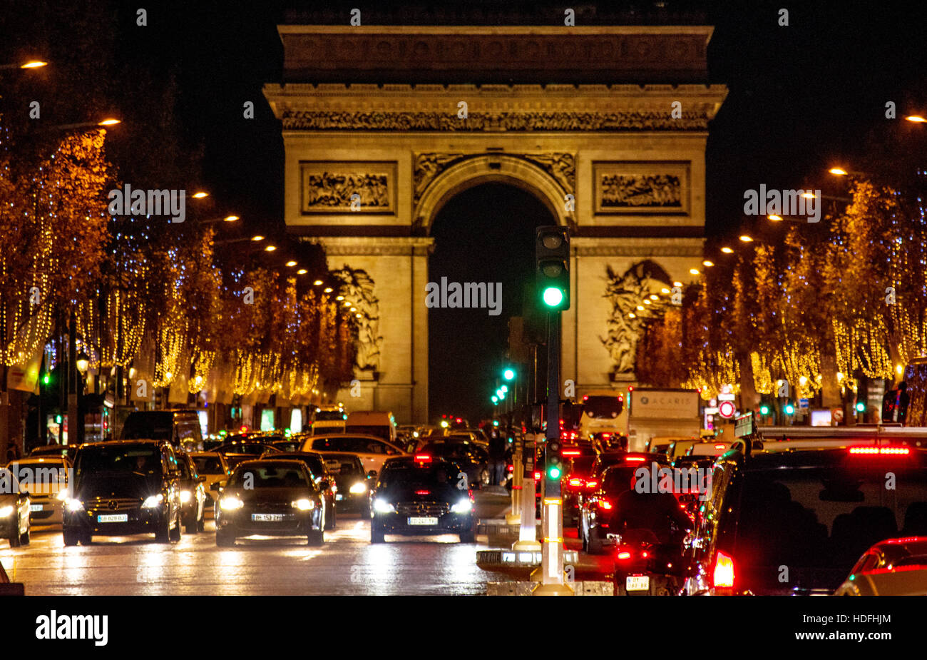 Champs Elysees decorated for Christmas Stock Photo - Alamy