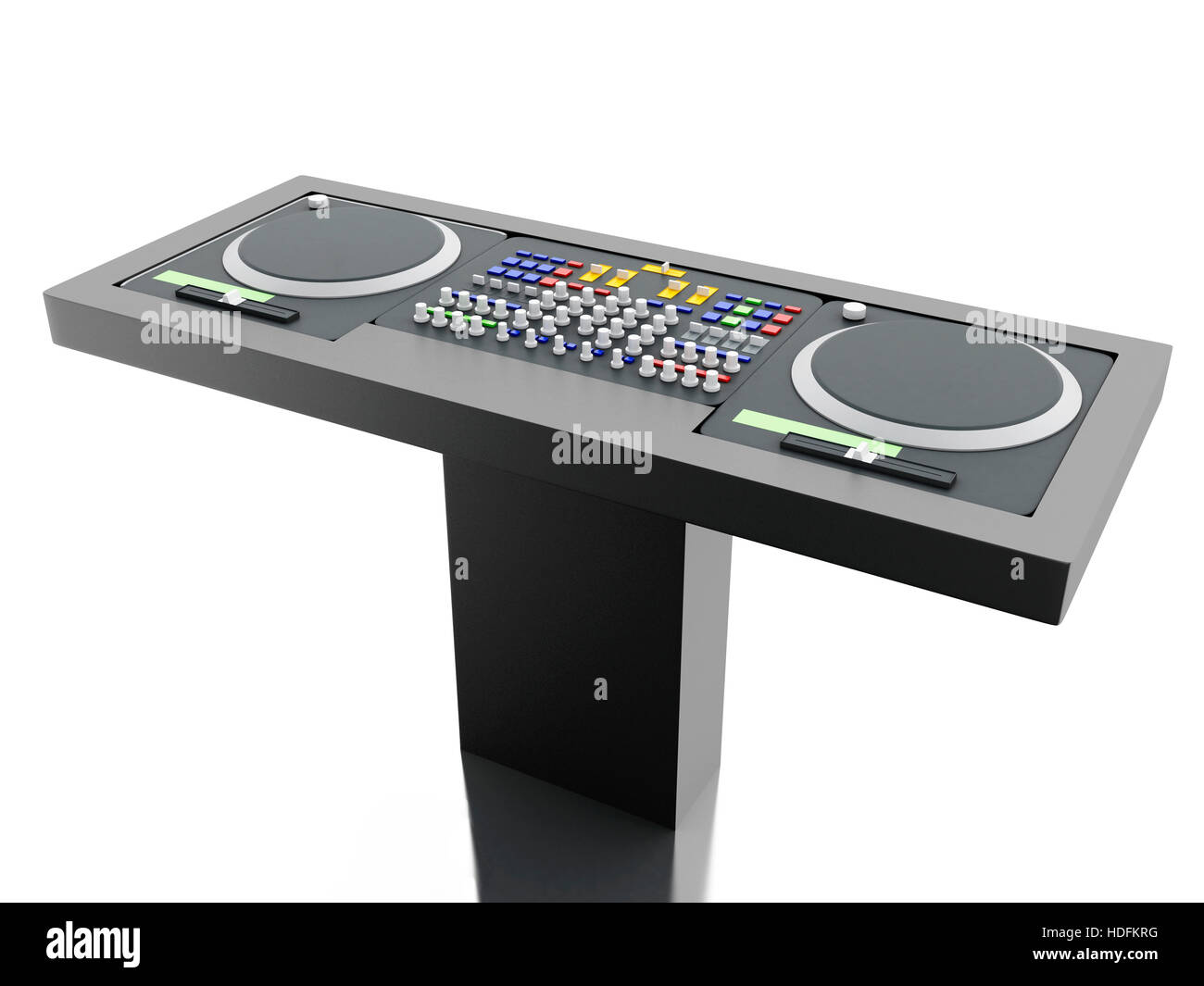 3D Illustration. Disc jockey mixer. Music concept. Isolated white ...