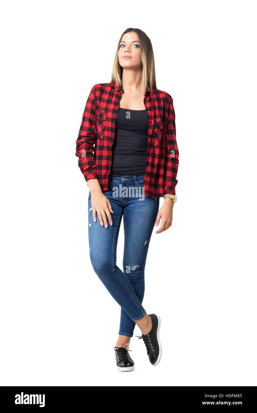 Jeans And Check Shirt For Girls