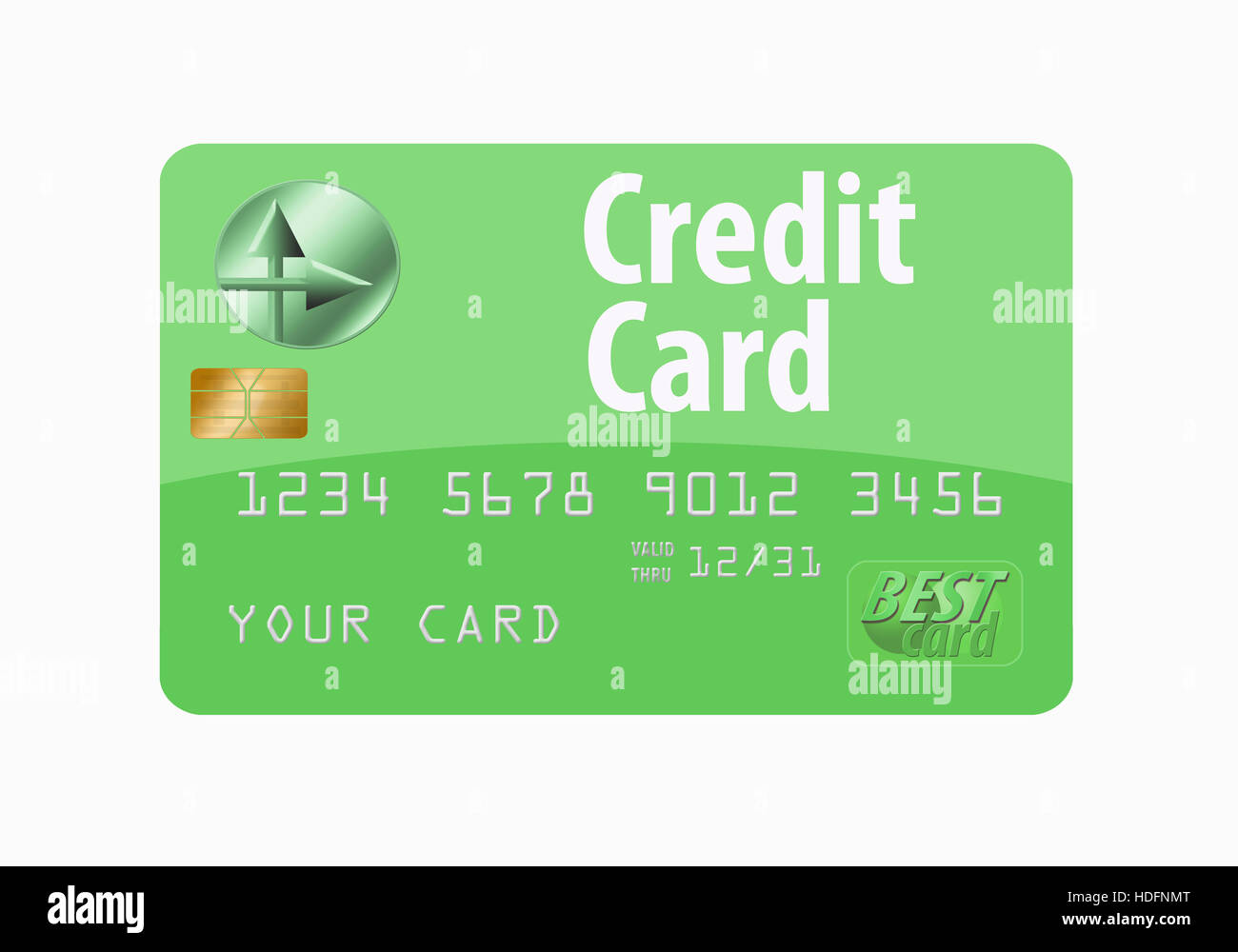 Here is a generic credit card or debit card isolated on a white ...