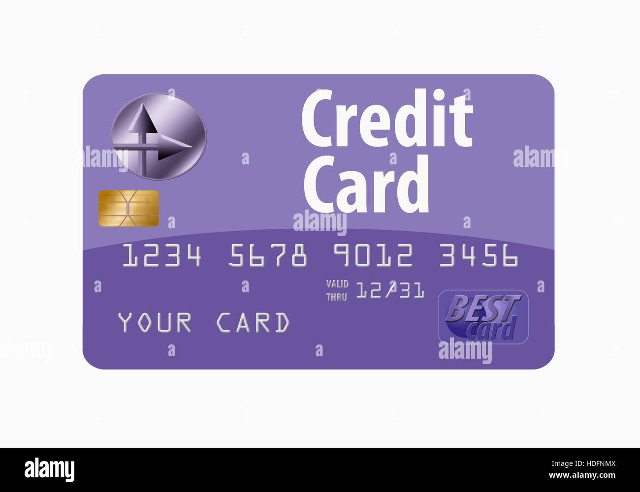 Here is a generic credit card or debit card isolated on a white ...