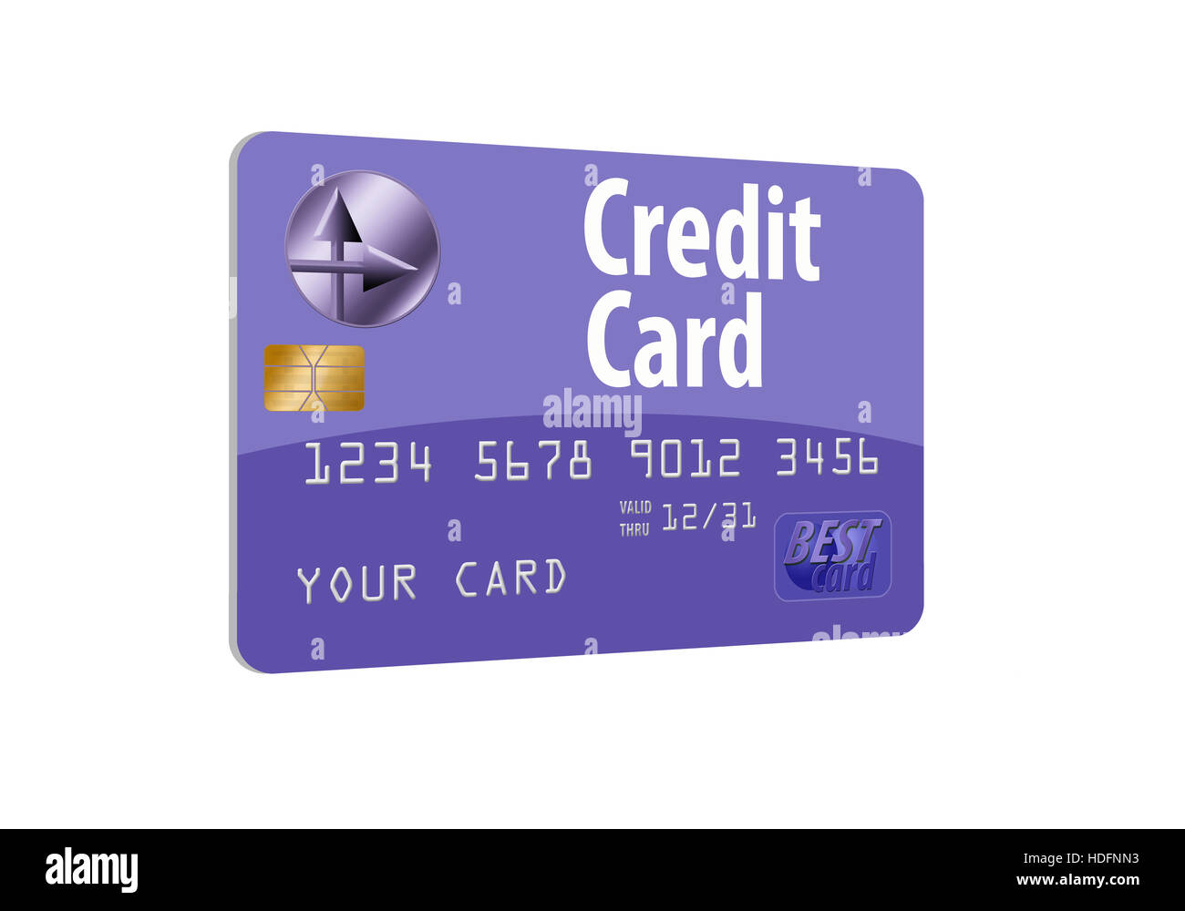 Here is a generic credit card or debit card isolated on a white ...