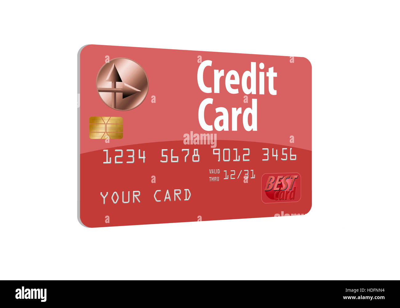 Here is a generic credit card or debit card isolated on a white ...