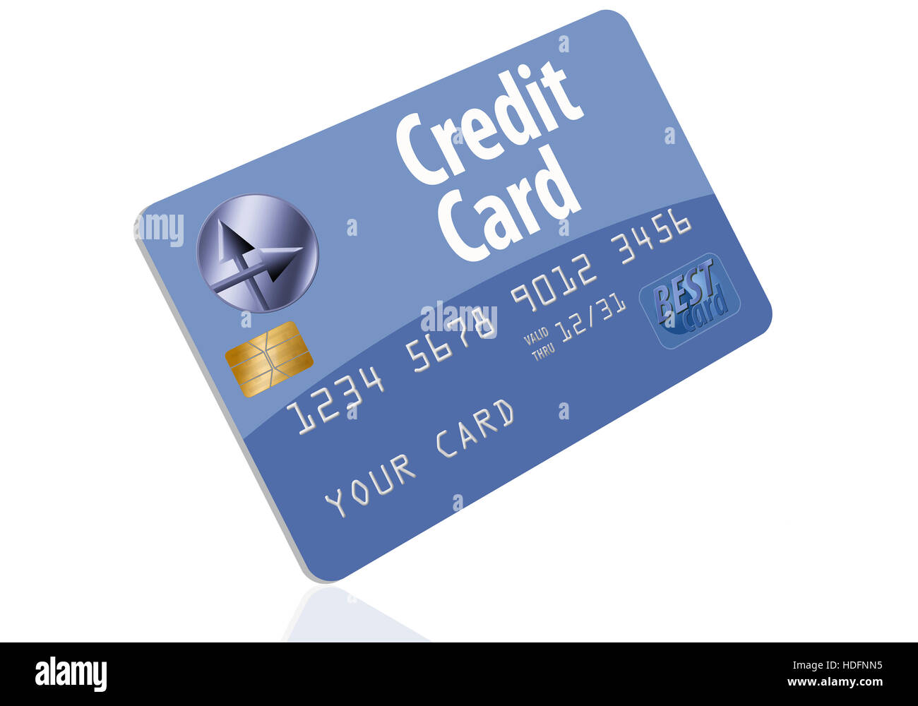 Here is a generic credit card or debit card isolated on a white ...