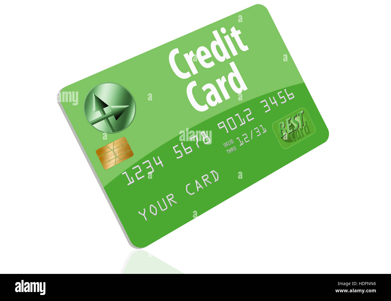 Here is a generic credit card or debit card isolated on a white ...