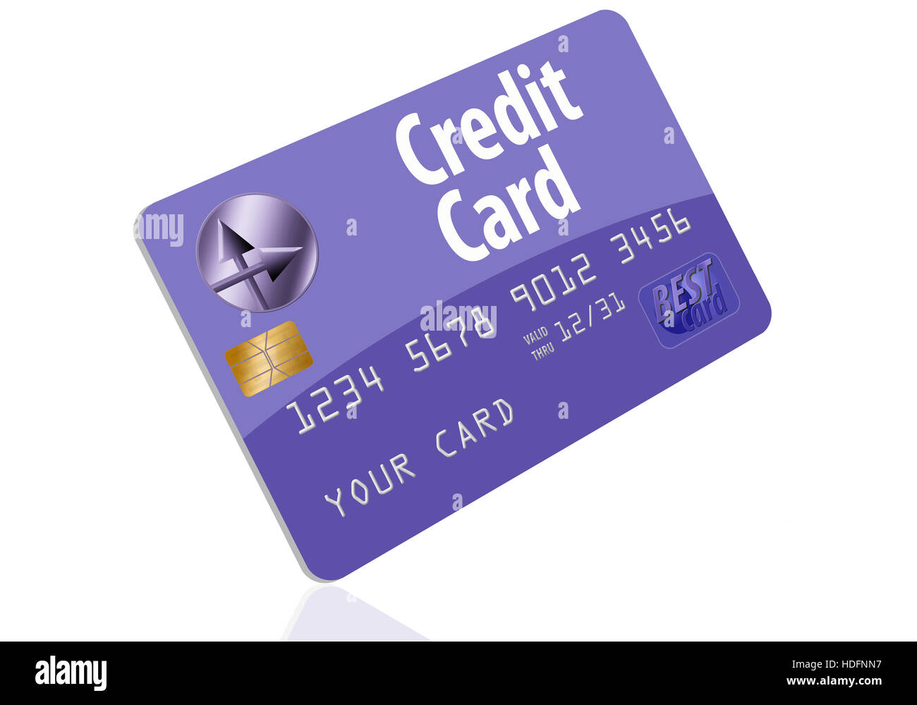 Here is a generic credit card or debit card isolated on a white ...