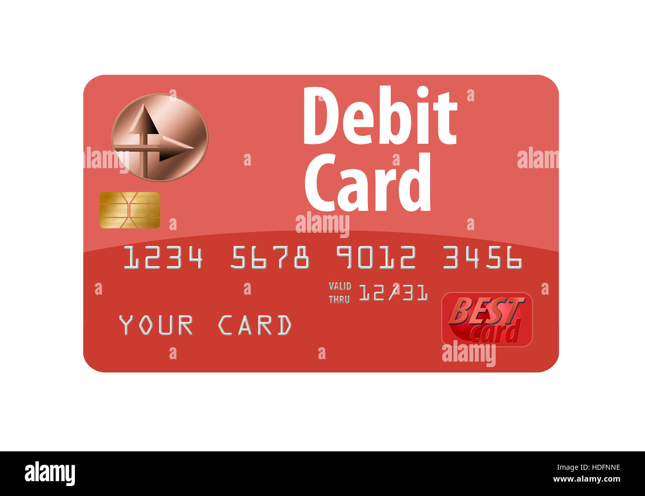 Here is a generic credit card or debit card isolated on a white ...
