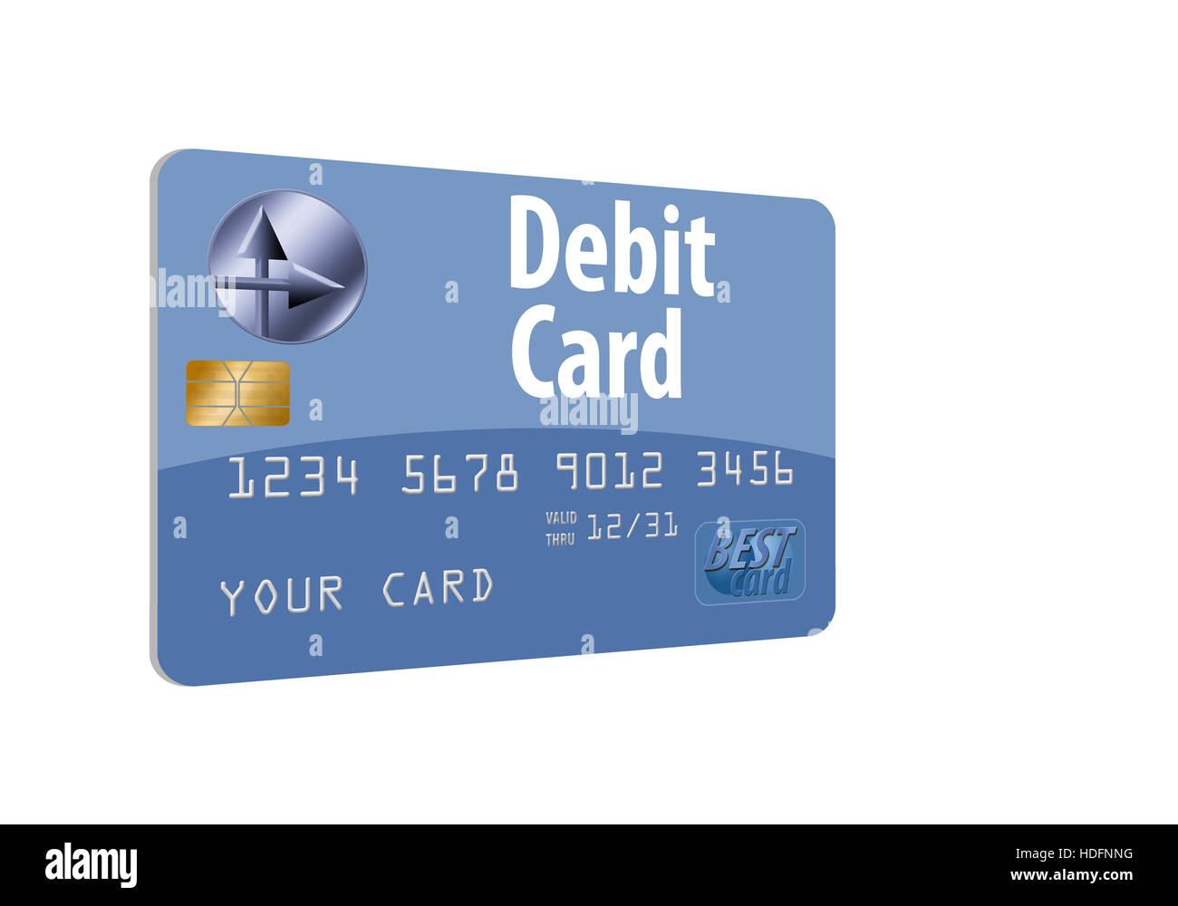 Here is a generic credit card or debit card isolated on a white ...