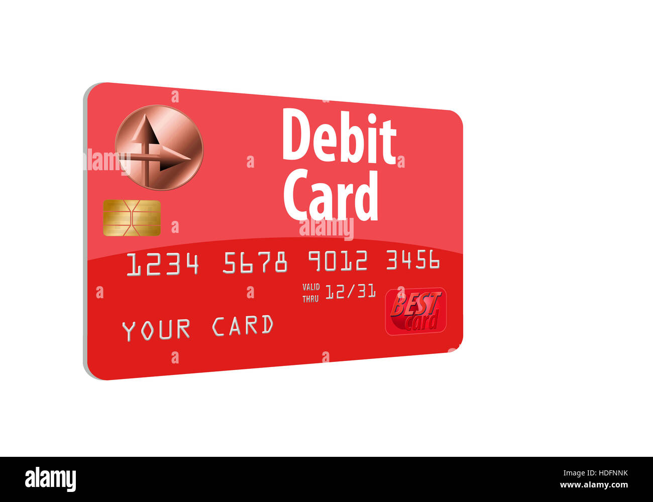 Here is a generic credit card or debit card isolated on a white ...