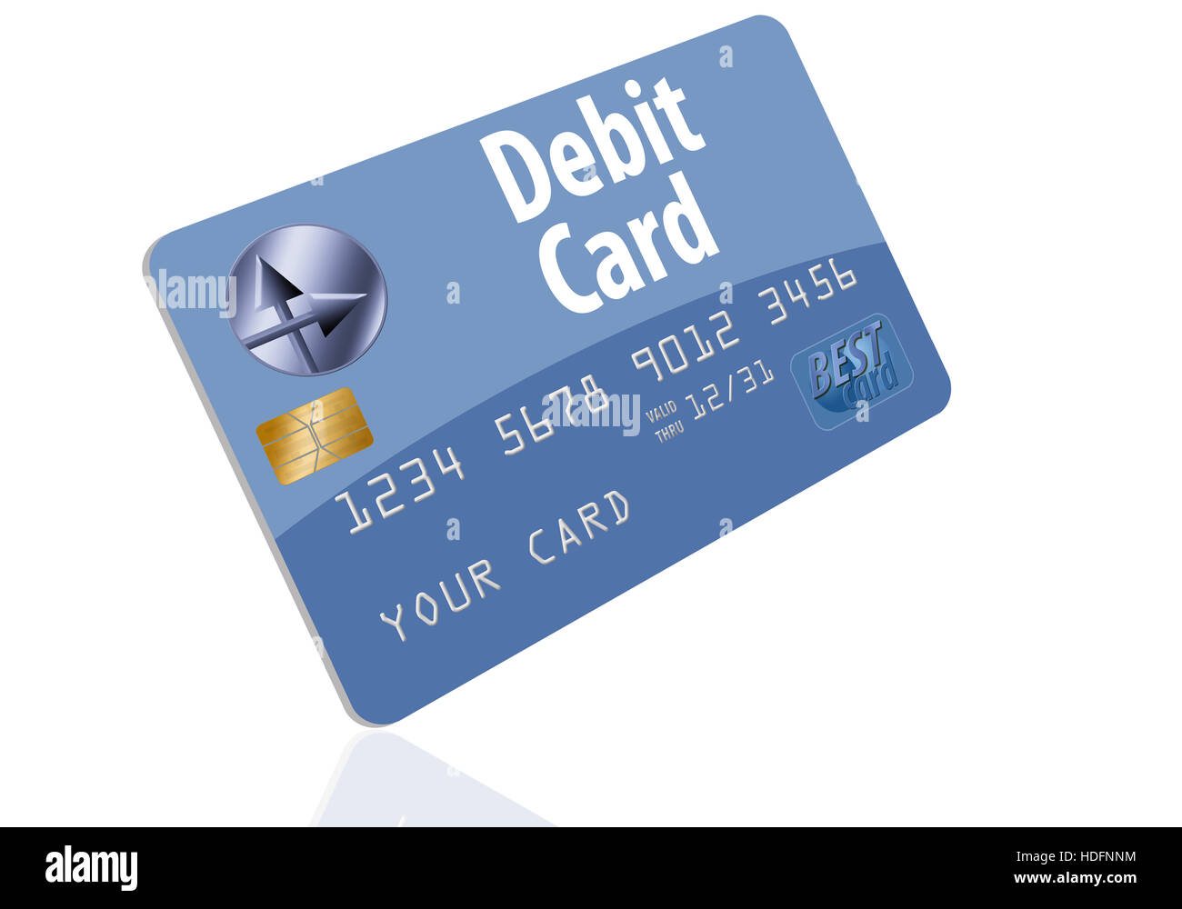 Here is a generic credit card or debit card isolated on a white ...