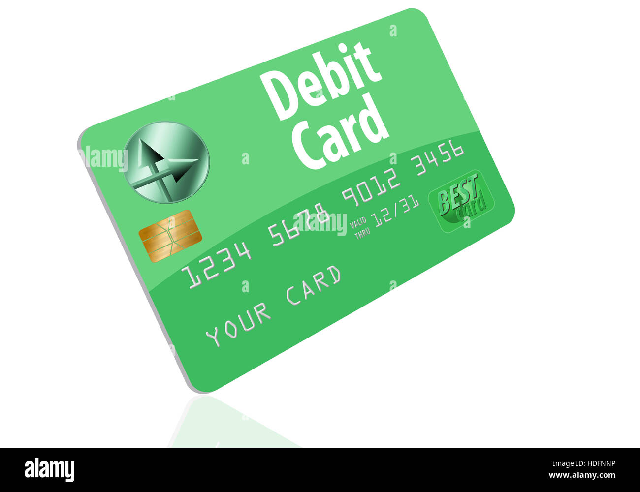 Here is a generic credit card or debit card isolated on a white ...