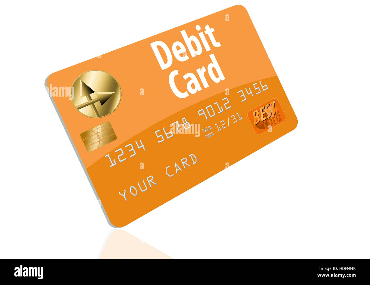 Here is a generic credit card or debit card isolated on a white ...
