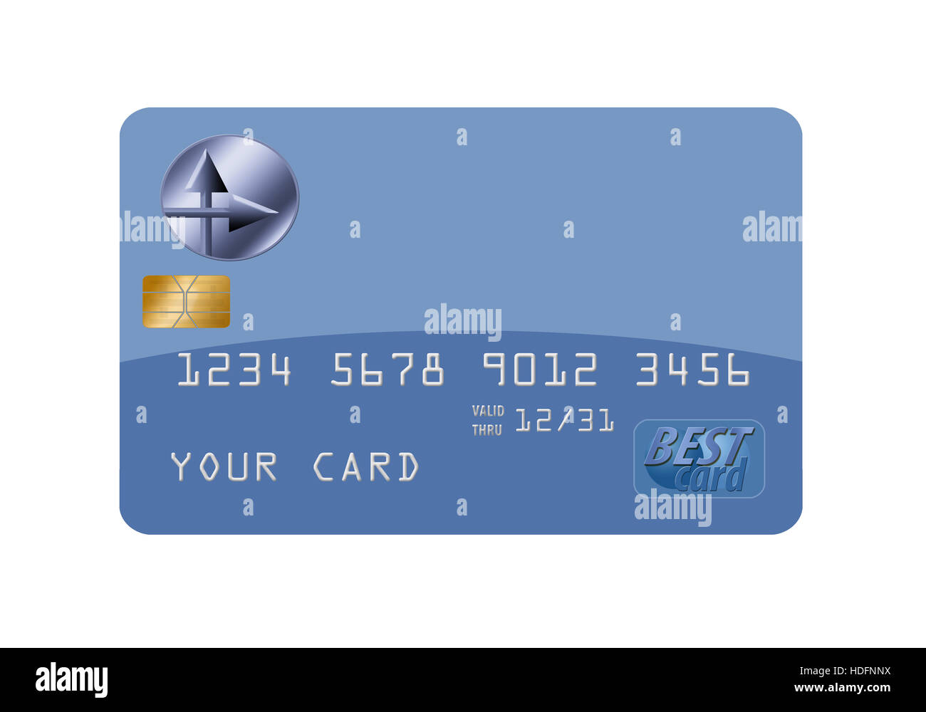 Here is a generic credit card or debit card isolated on a white ...