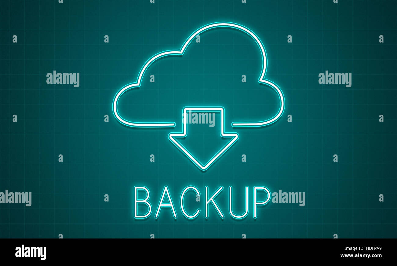 Backup Download Computing Digital Graphic Concept Stock Photo - Alamy