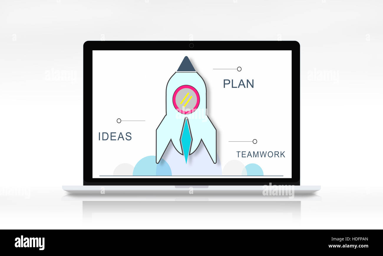 Rocket Spaceship Startup Business Strategy Graphic Concept Stock Photo ...