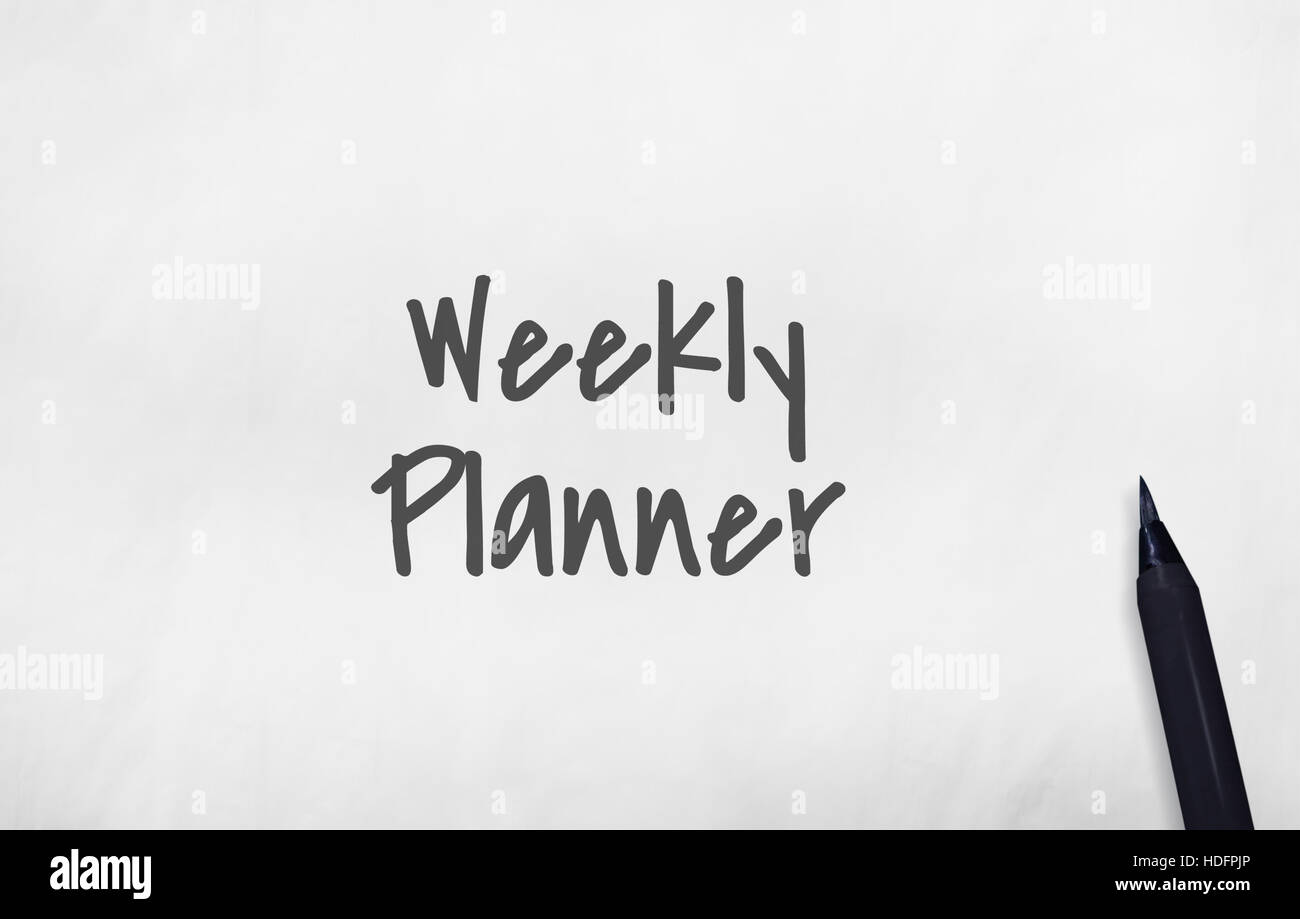Weekly Planner Organizer Plan Concept Stock Photo - Alamy