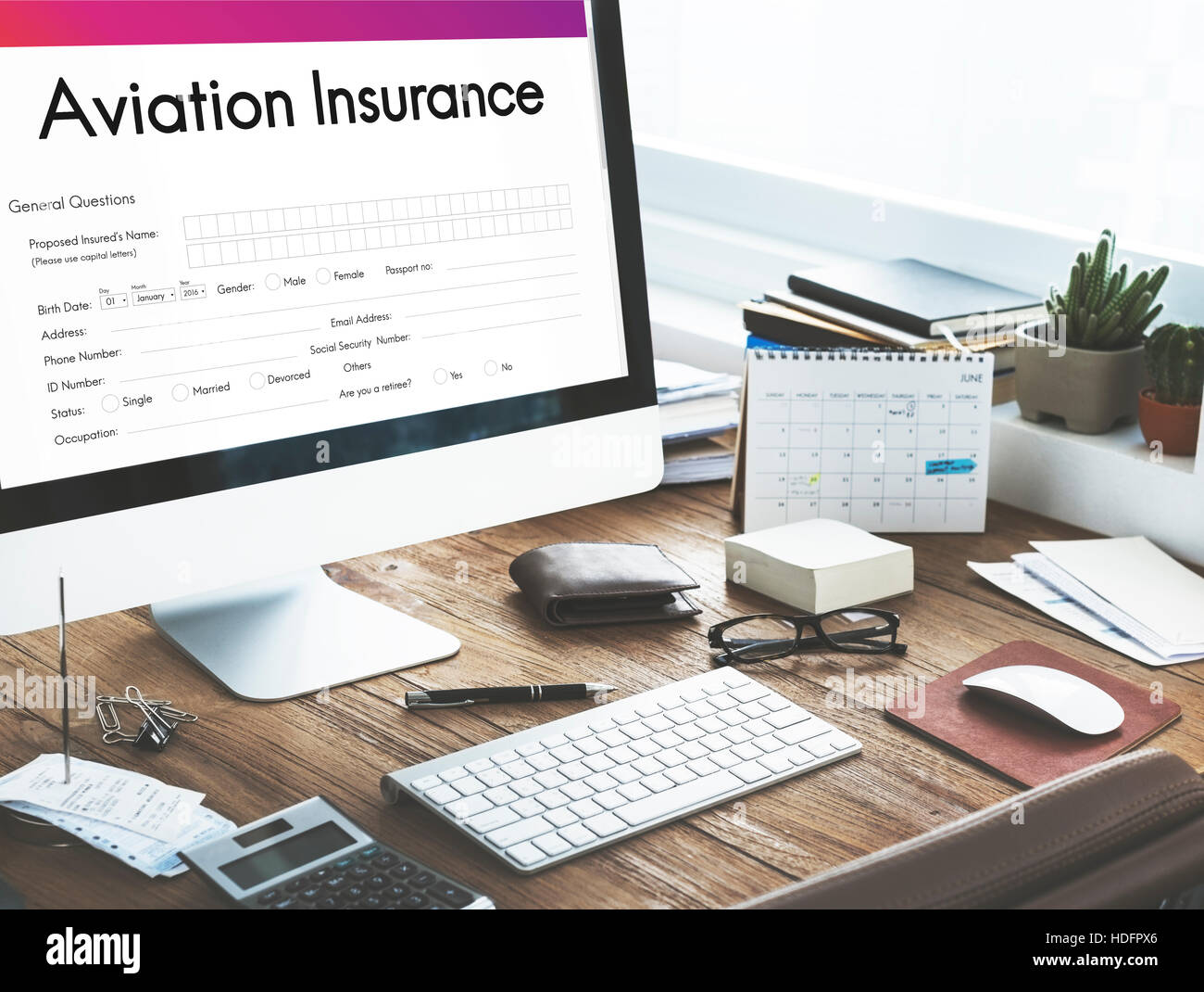 Aviation Flight Insurance Form Concept Stock Photo - Alamy