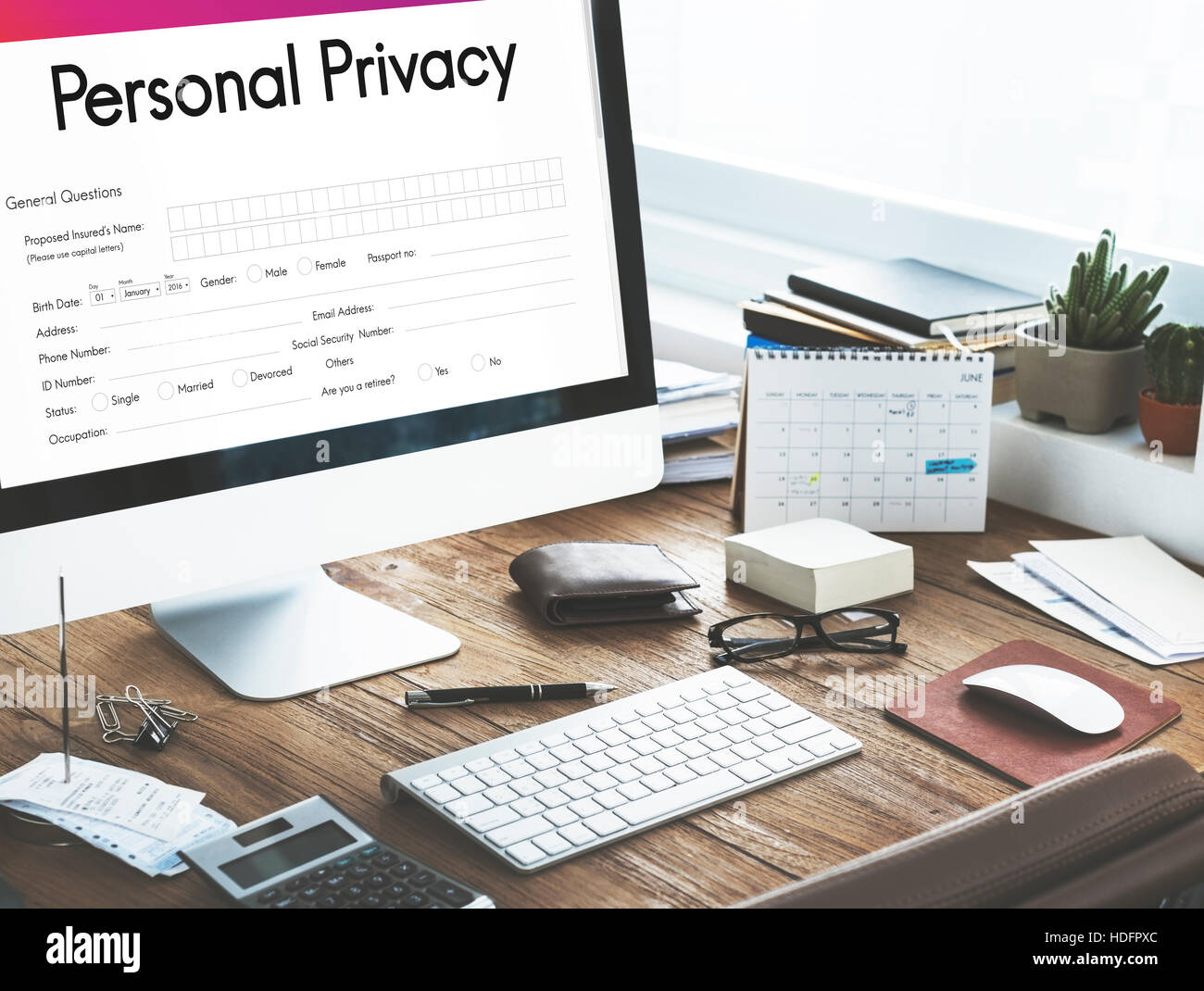 Personal Privacy Protection Form Concept Stock Photo - Alamy
