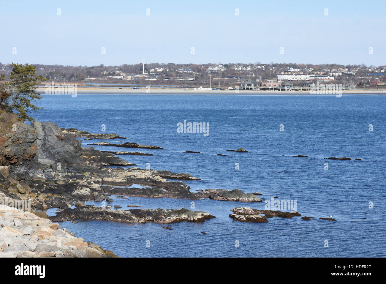 Rock cliff on Cliff Walk in Newport, RI Stock Photo - Alamy