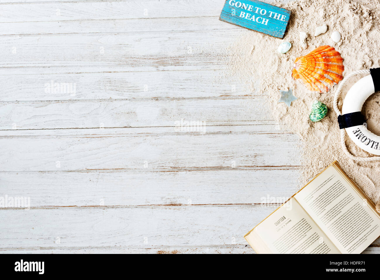 Vacation concept board sand hi-res stock photography and images - Alamy