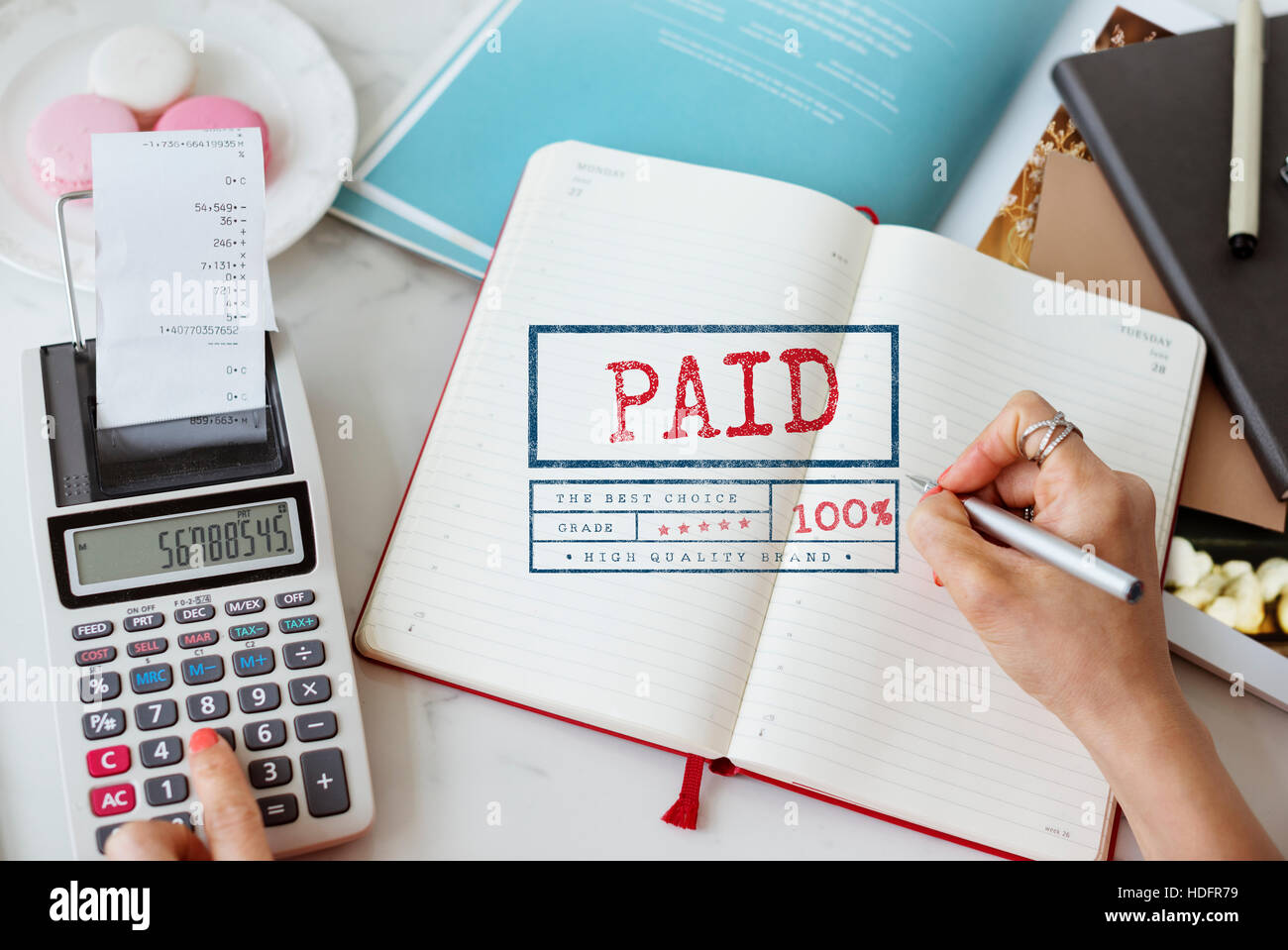 Paid Pay Receipt Finance Accounting Graphic Concept Stock Photo - Alamy
