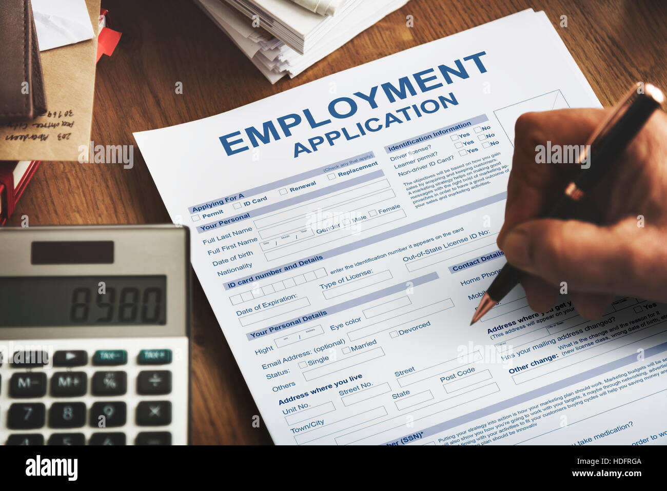 Employment Application Agreement Form Concept Stock Photo - Alamy