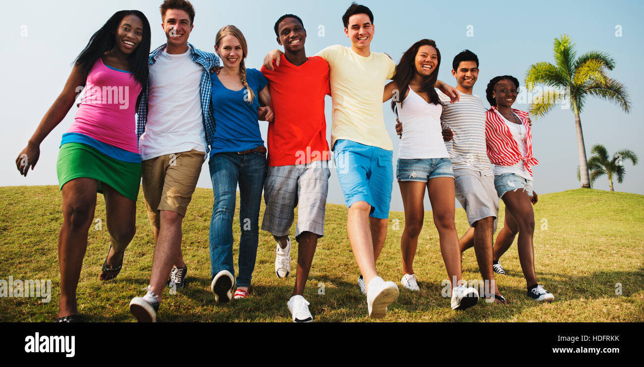 Friends Hanging Out Together Concept Stock Photo - Alamy