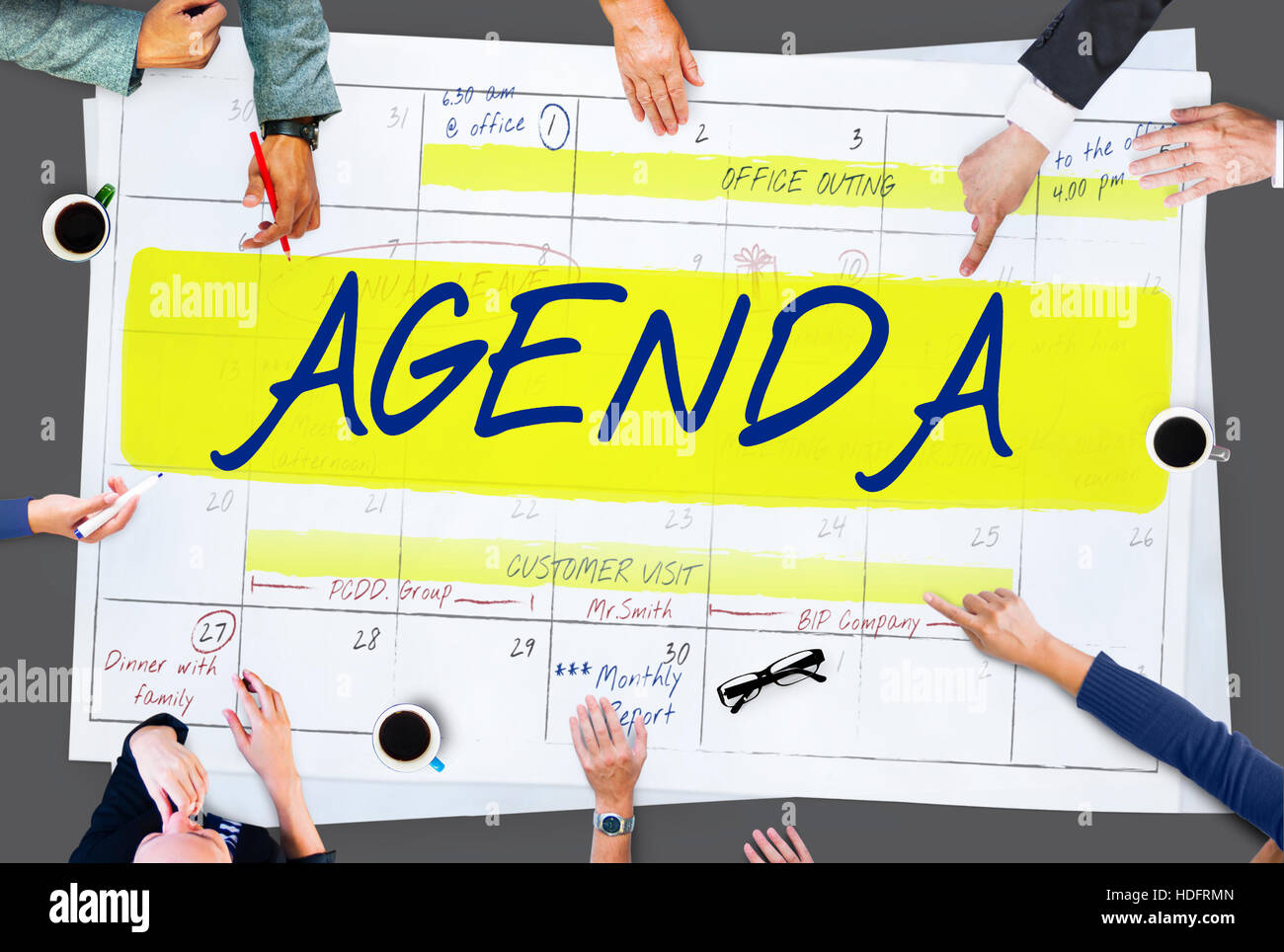 Agenda Timetable Calendar Schedule Graphic Stock Photo - Alamy