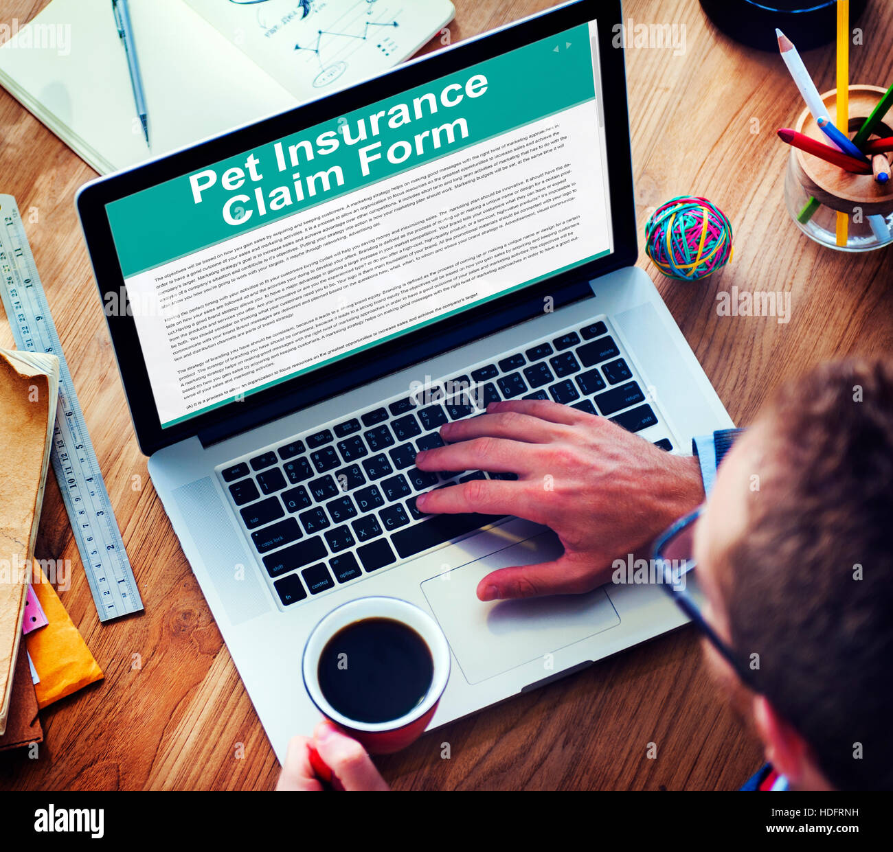 Pet Insurance Claim Form Puppy Animal Safety Concept Stock Photo - Alamy