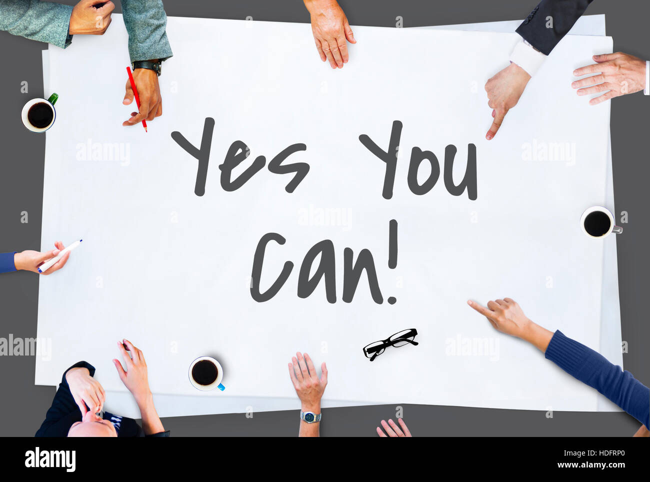 Yes You We Can Concept Stock Photo - Alamy