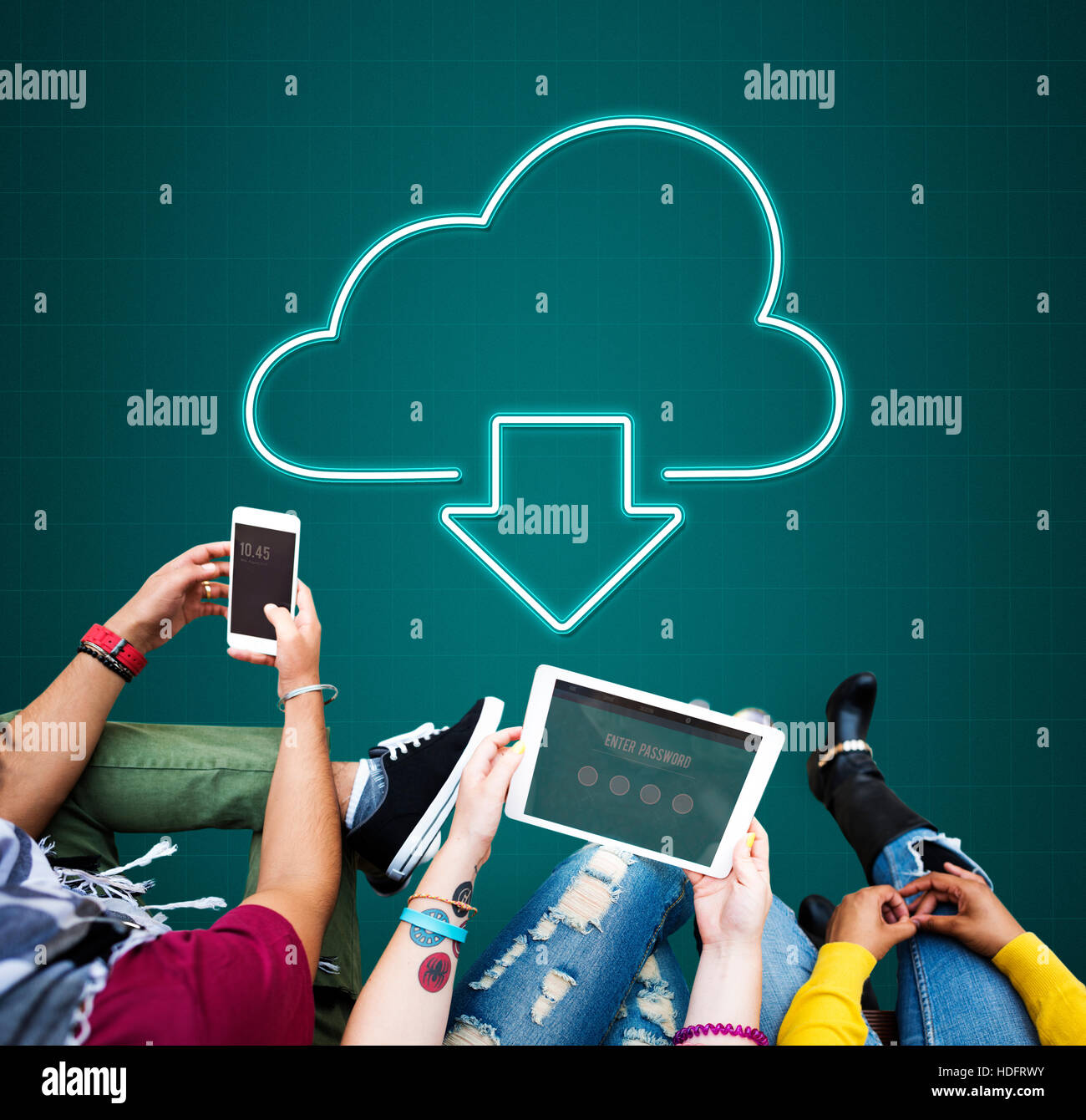 Cloud Computing Technology Networking Download Concept Stock Photo - Alamy