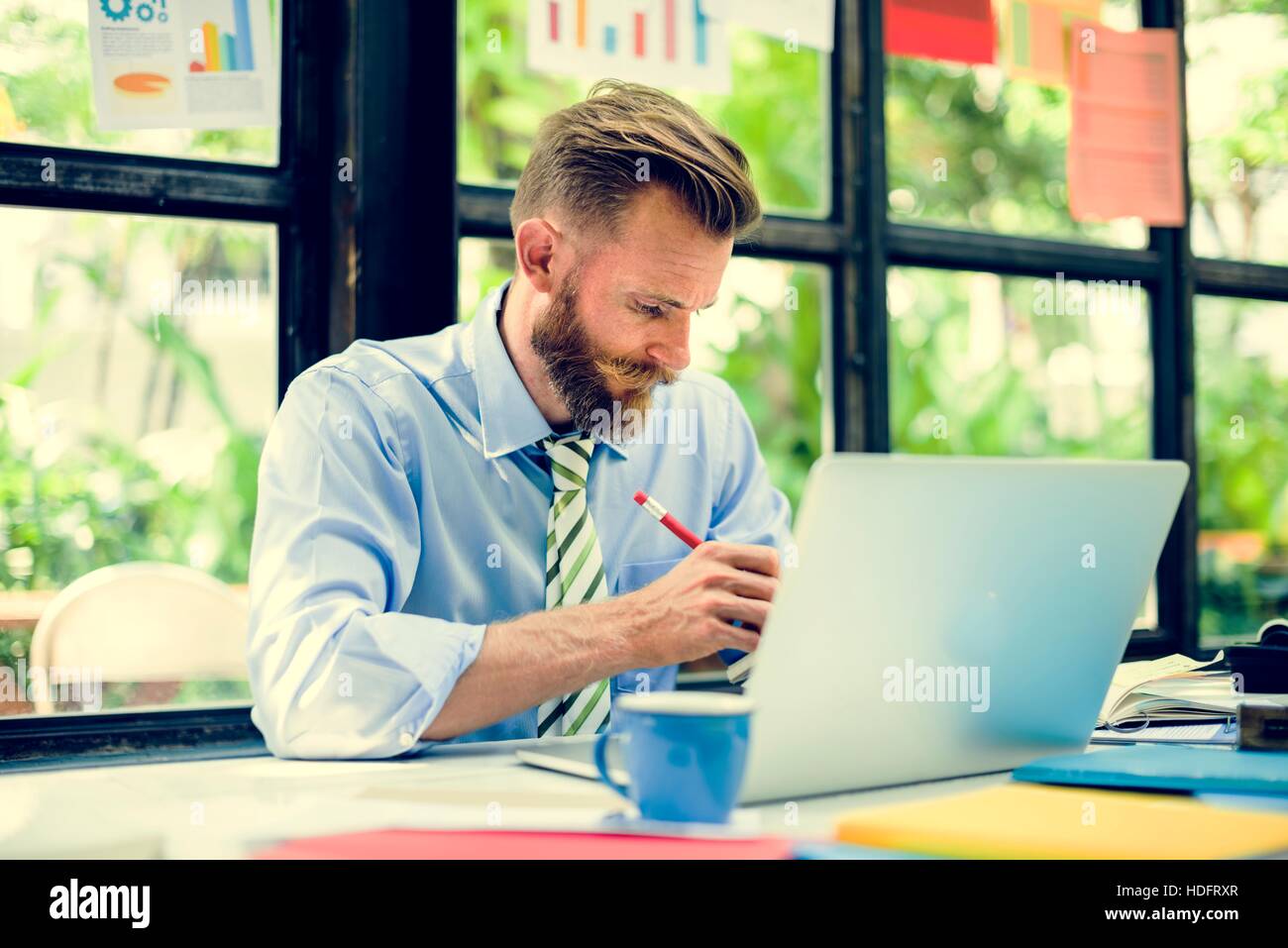 Businessman Laptop Planning Strategy Working Concept Stock Photo - Alamy