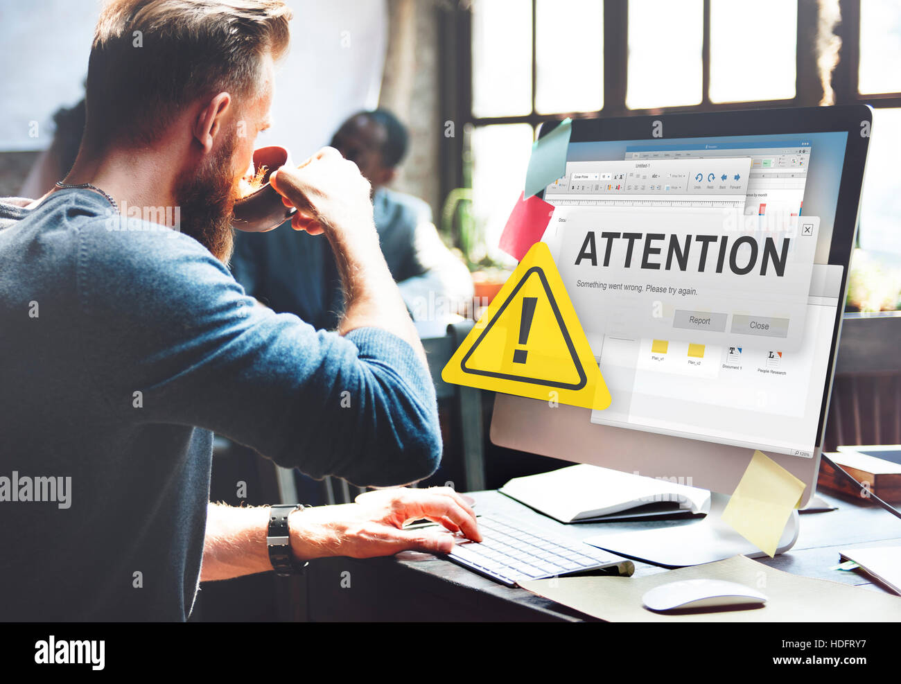 Attention Alert Connection Interrupted Warning Concept Stock Photo - Alamy