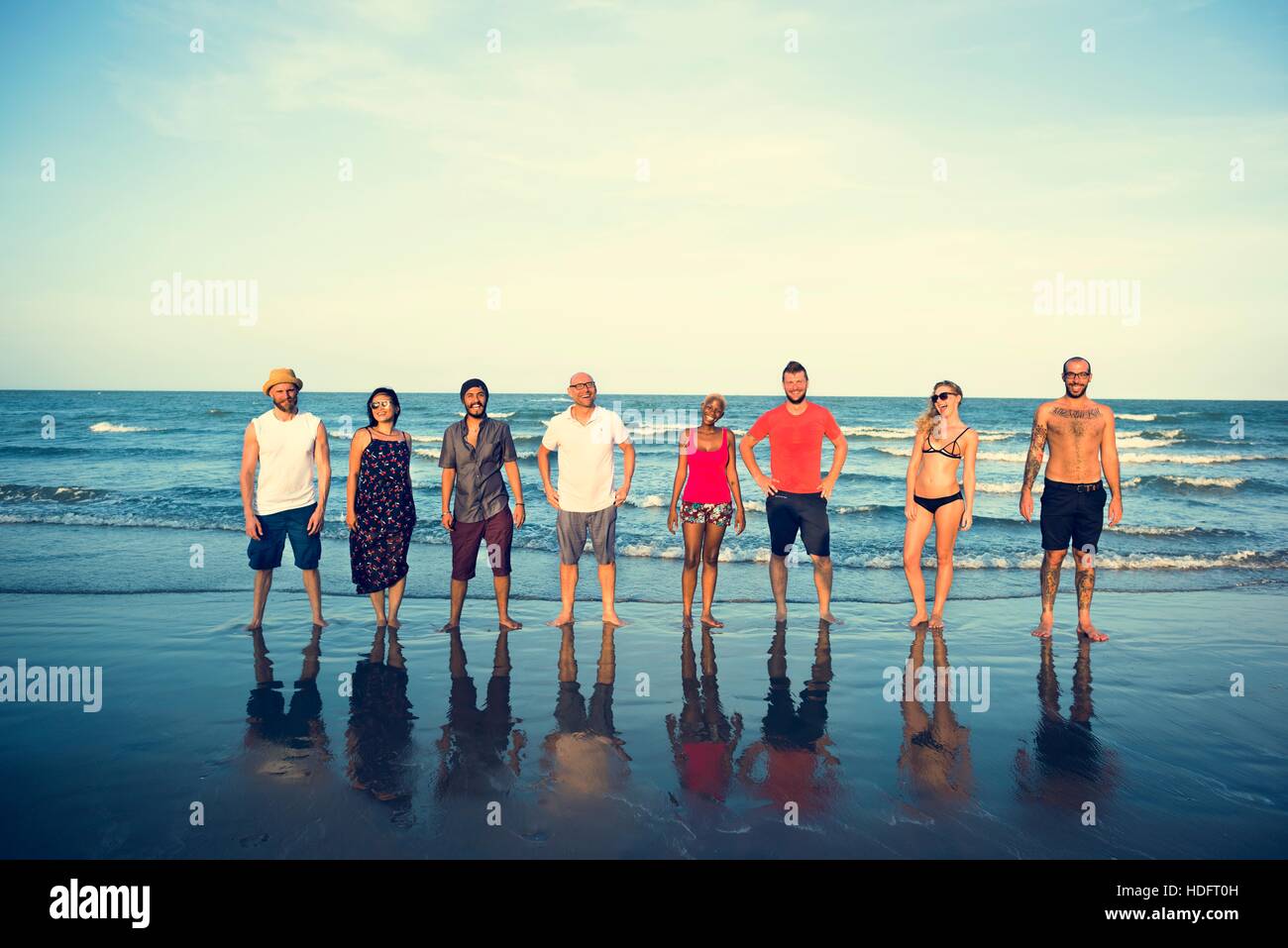 Young People Standing Near Sea Concept Stock Photo - Alamy