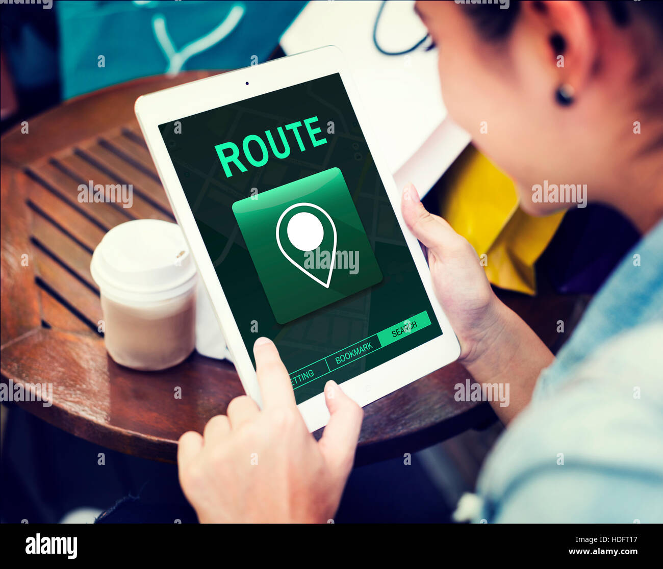 Route Destination Location GPS Map Concept Stock Photo - Alamy