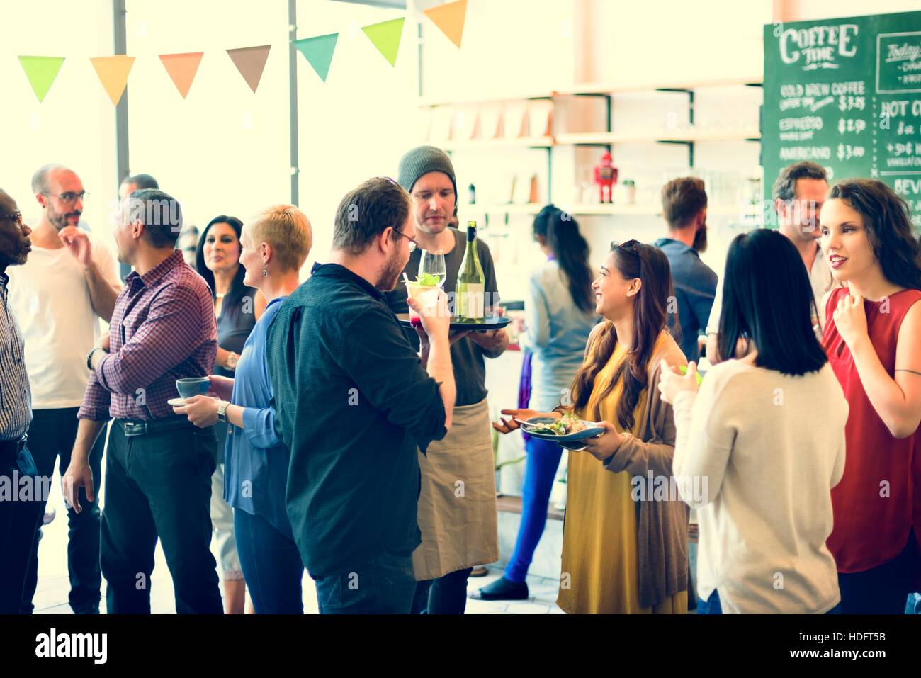 Party People Communication Talking Happiness Concept Stock Photo - Alamy