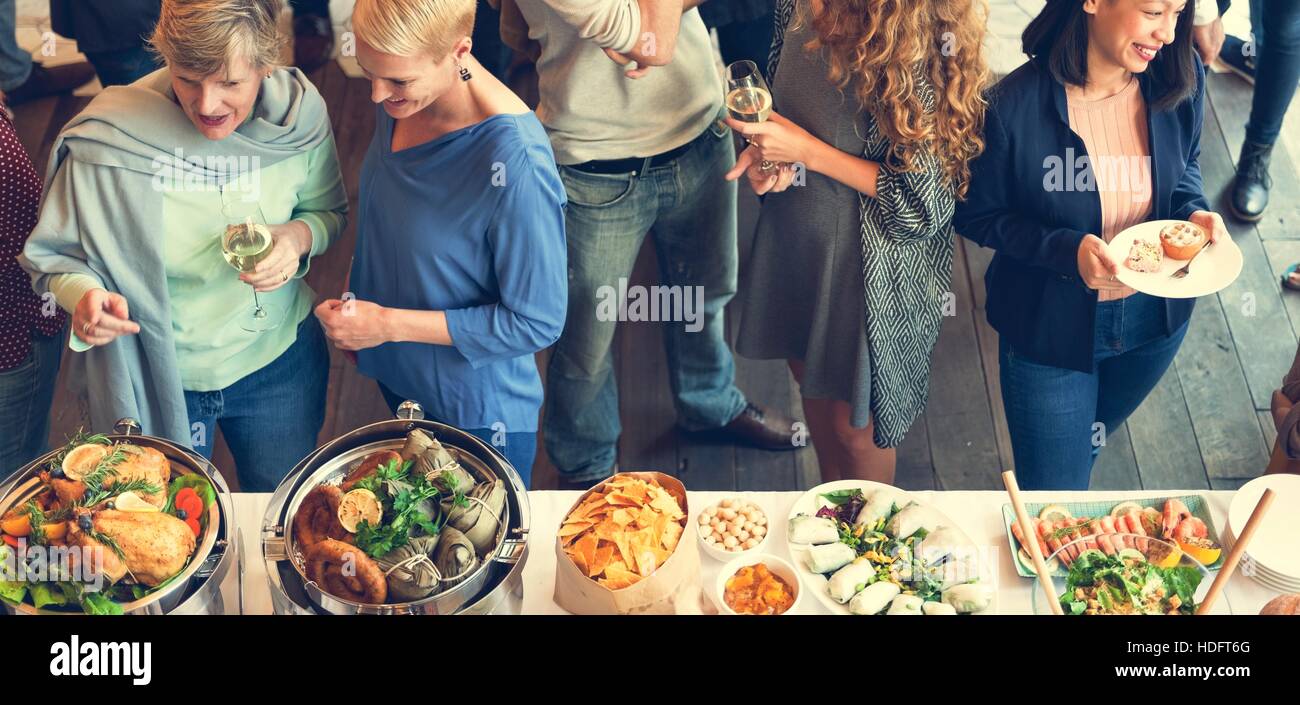 Party People Communication Talking Happiness Concept Stock Photo - Alamy