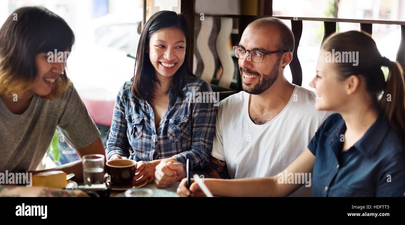 Group Of People Drinking Coffee Concept Stock Photo - Alamy