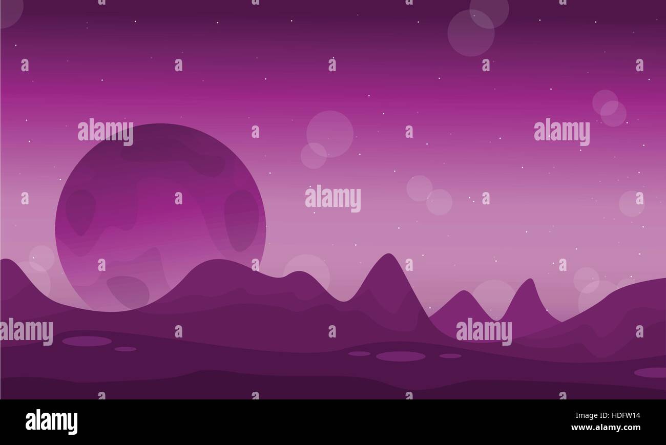 Space desert with planet landscape Stock Vector Image & Art - Alamy