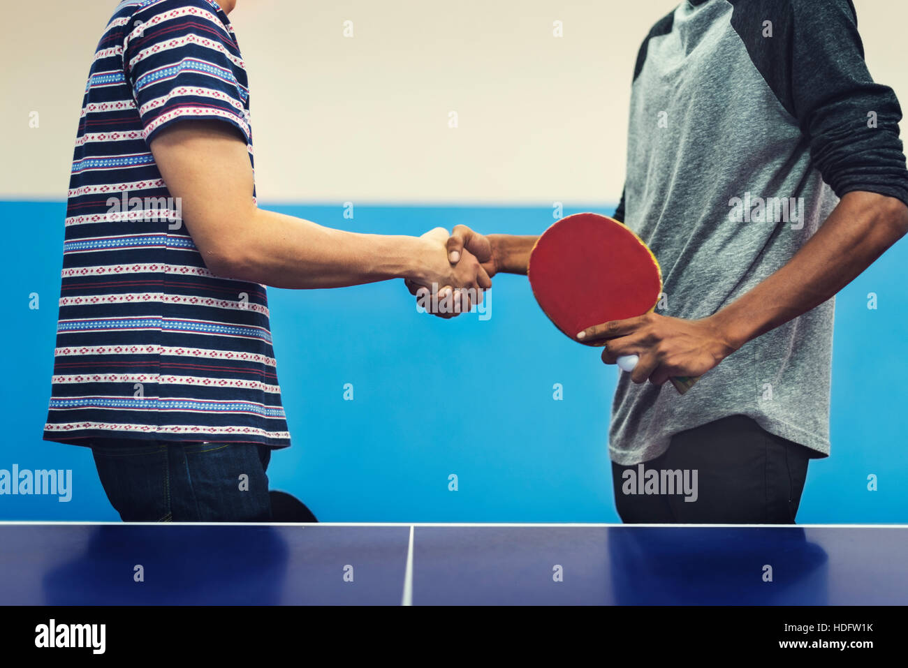 Table Tennis Ping-Pong Friends Sport Concept Stock Photo - Alamy