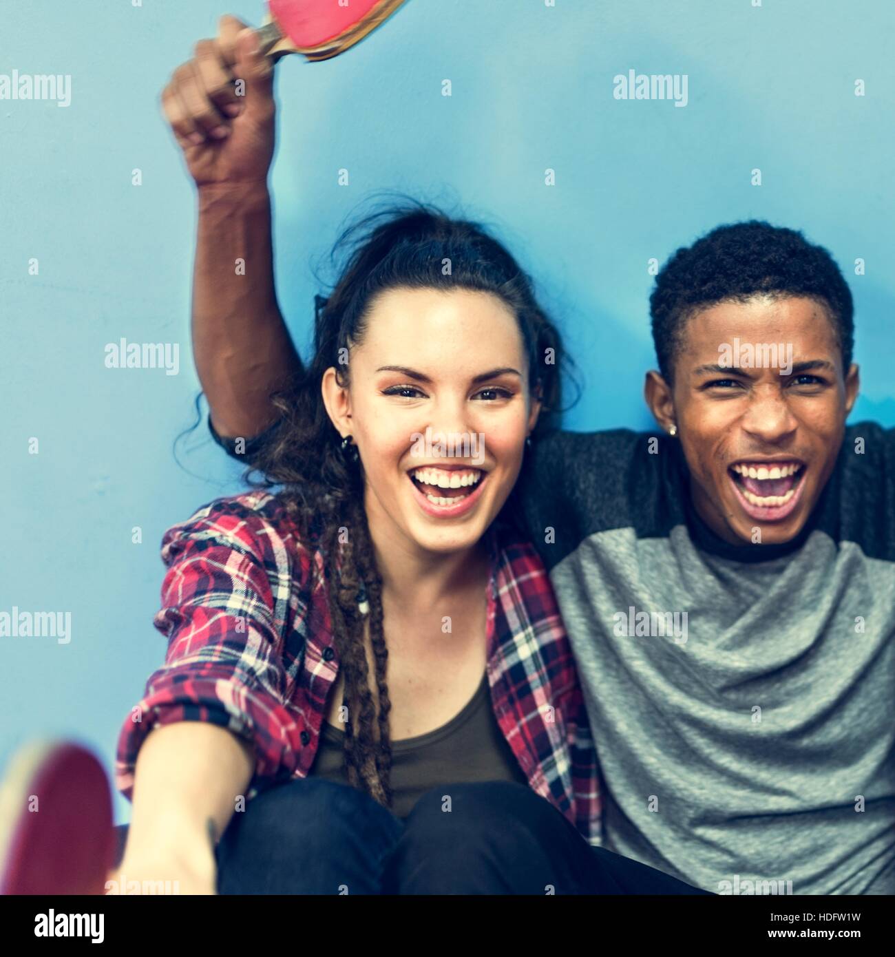 Table Tennis Ping-Pong Friends Sport Concept Stock Photo - Alamy