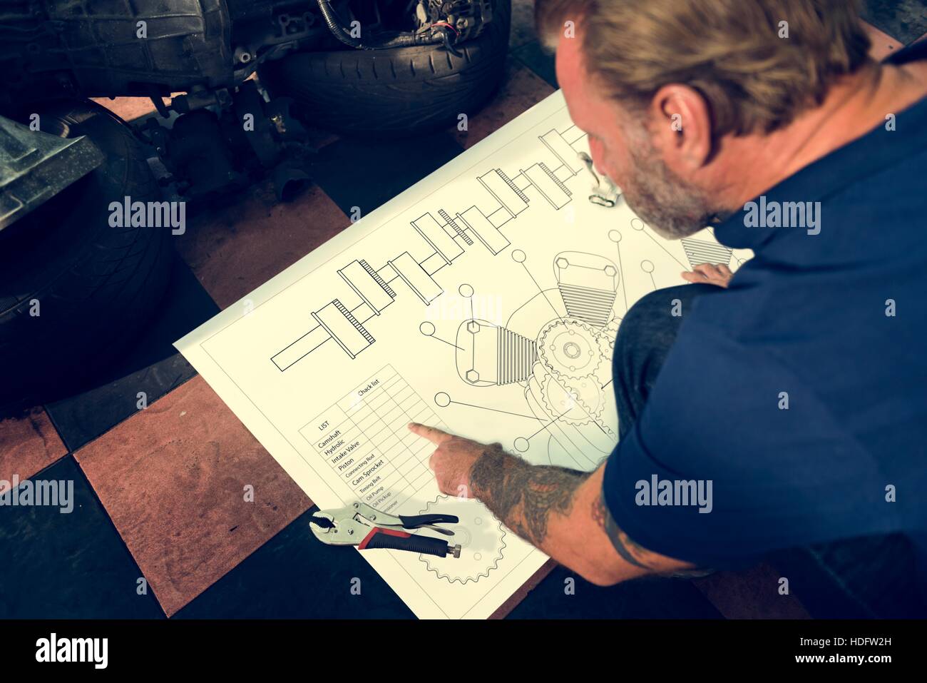 Construction Master Plan Draft Blueprint Male Concept Stock Photo - Alamy