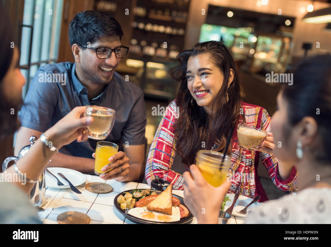 Indian Community Eating Restaurant Dining Concept Stock Photo - Alamy