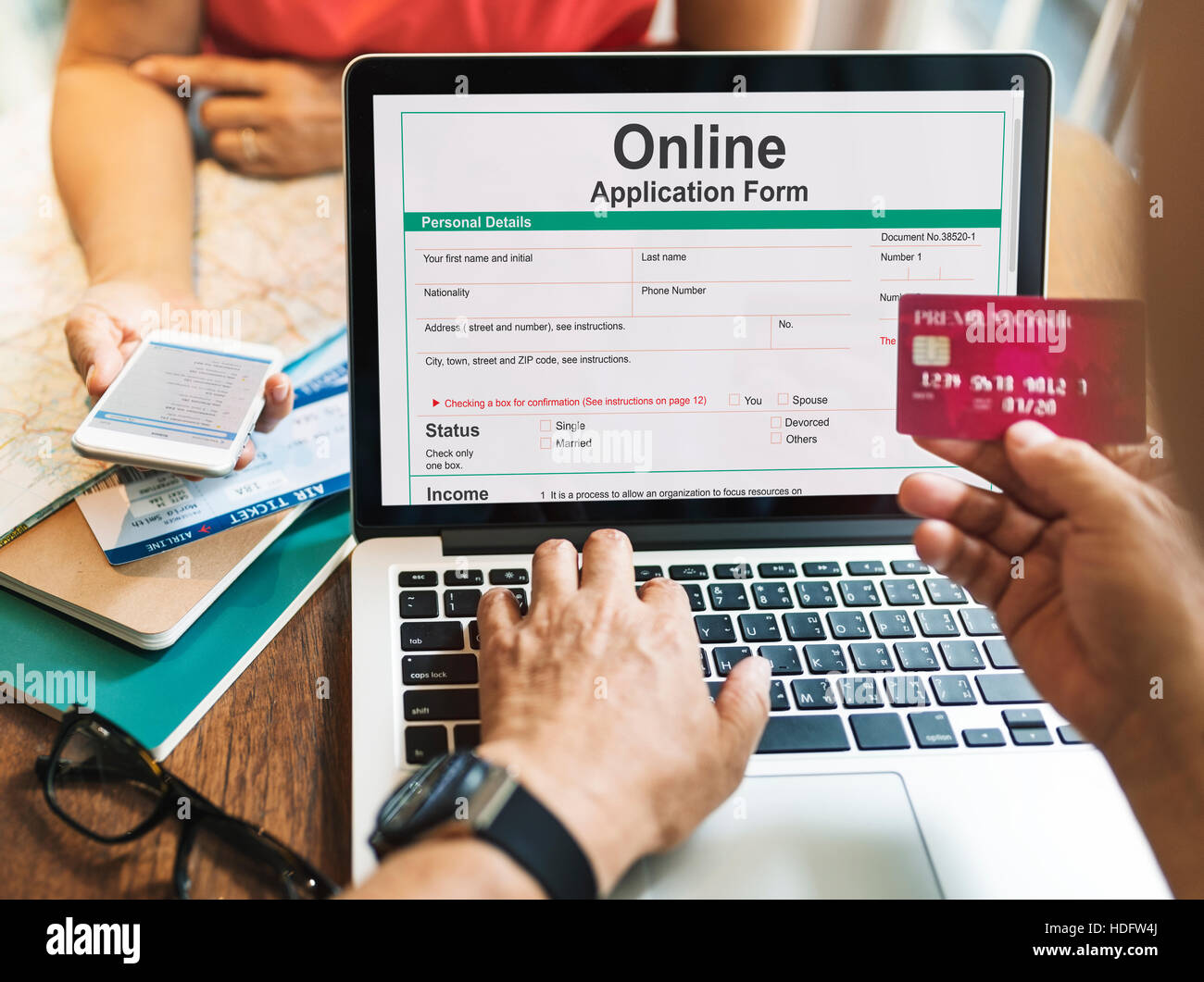 Online Application Form Document Concept Stock Photo - Alamy